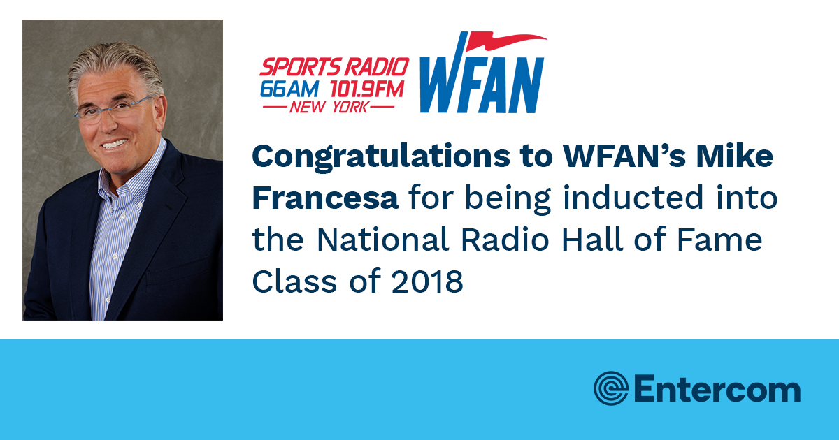 Entercom Host Mike Francesa Inducted Into National Radio Hall of Fame ...